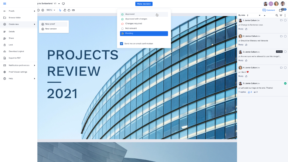 Expanded media and enhancements in the New Proof Viewer